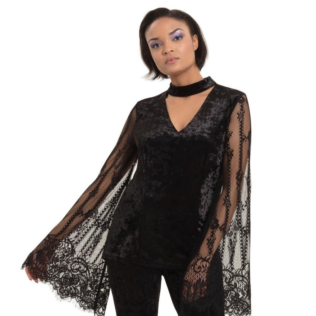 Crushed Velvet Lace Top - size SMALL (FINAL SALE - CLEARANCE ...